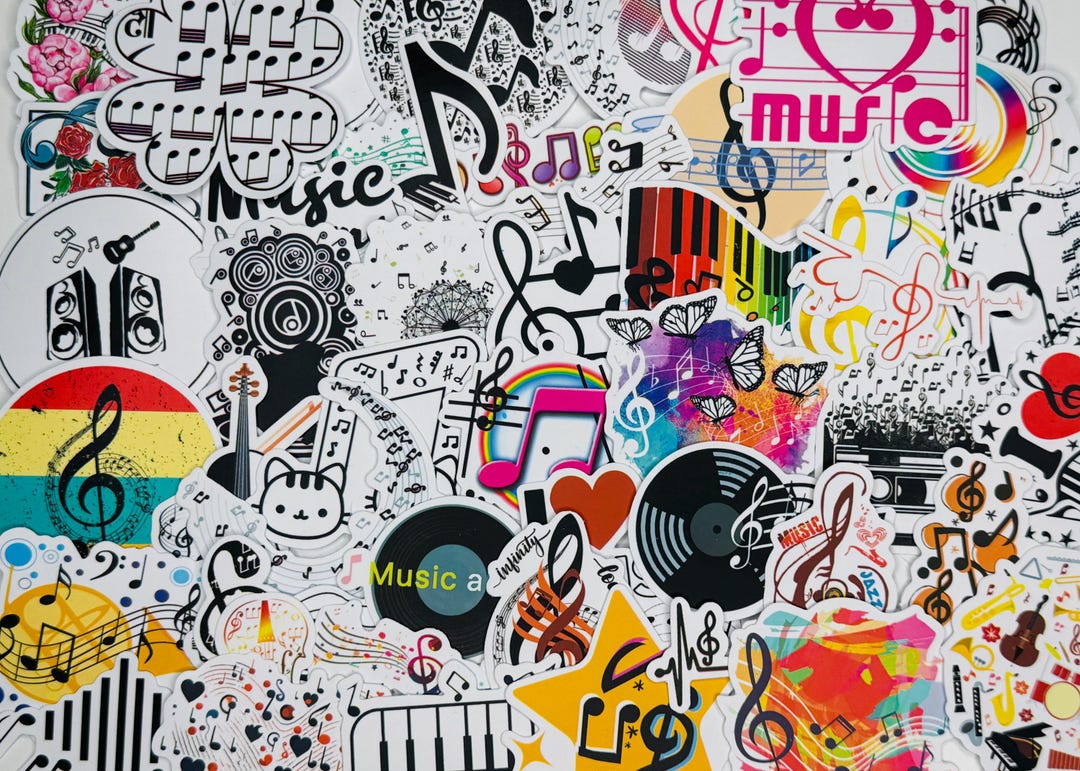 Music Note Stickers: Waterproof Vinyl Decals for Laptop, Hydro Flask ...