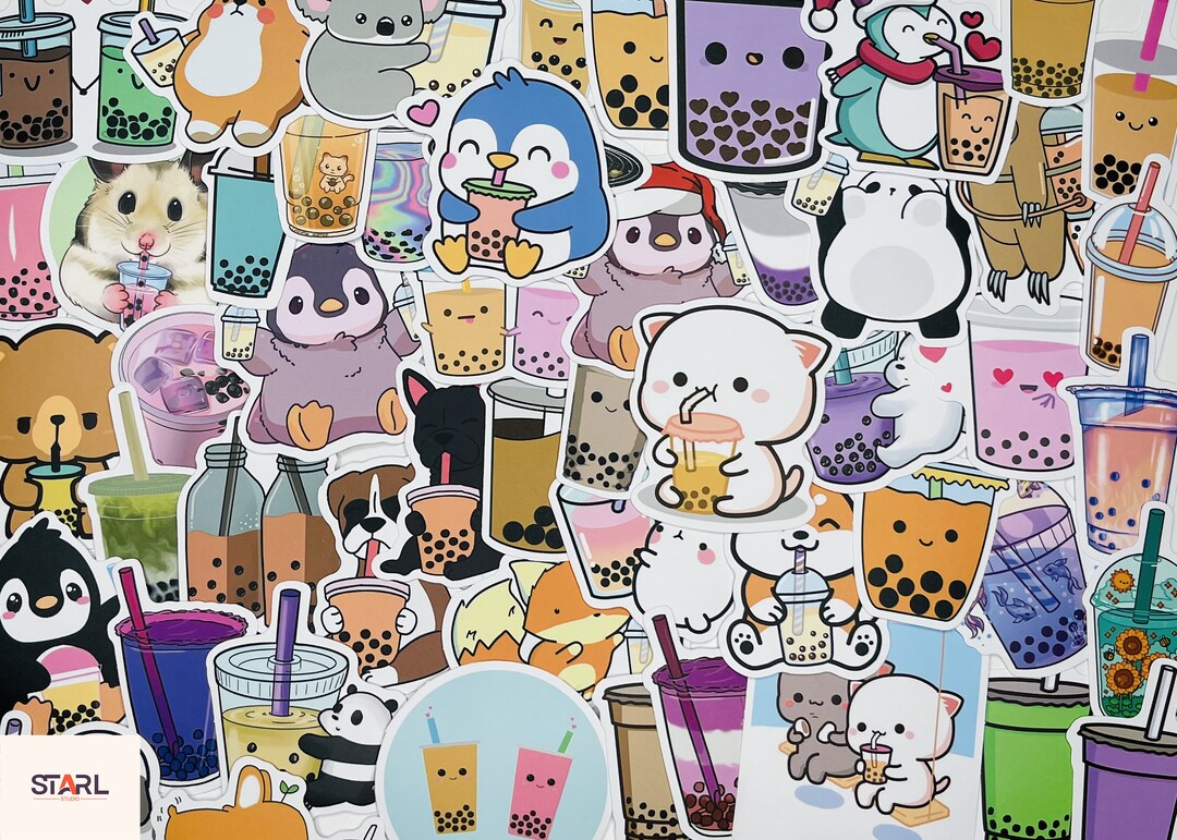 Boba Bubble Tea Stickers, Vinyl Stickers, 10-50 Pcs Random Pack, FREE ...