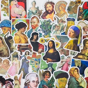 Famous Art Stickers Pack, Classic Painting Vinyl Stickers, Aesthetic ...
