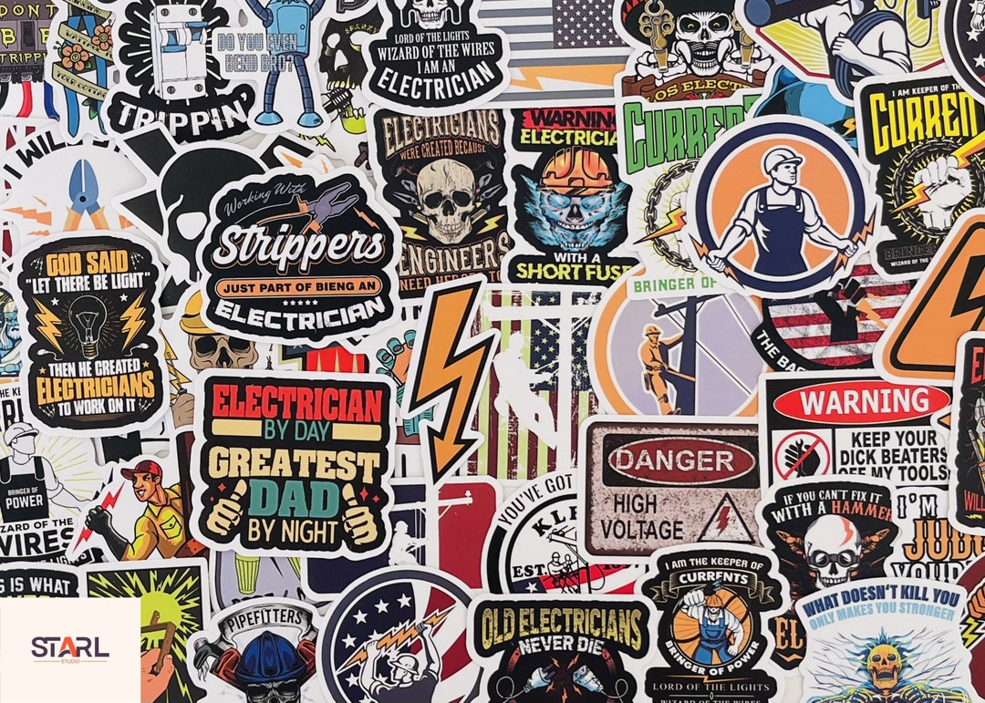 ELECTRICIAN Stickers, Vinyl Stickers, 10-50 Pcs Random Pack, FREE ...