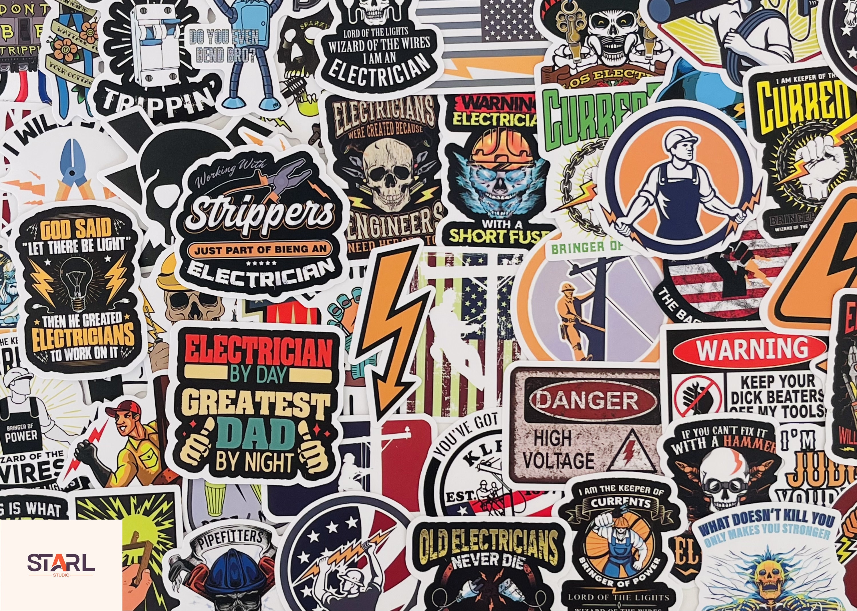 ELECTRICIAN Stickers, Vinyl Stickers, 10-50 Pcs Random Pack, FREE ...