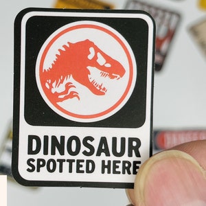 Dinosaur Warning Sign Stickers Pack | Funny Caution Dino Crossing Vinyl ...