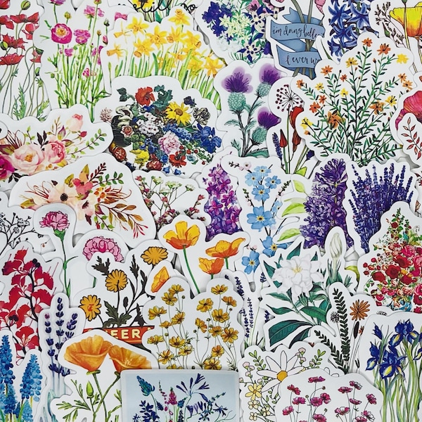 Flower Stickers - Etsy