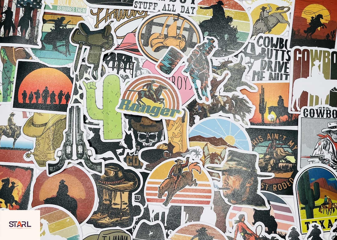 Cowboy Stickers, Vinyl Stickers, 10-50 Pcs Random Pack, FREE Shipping ...