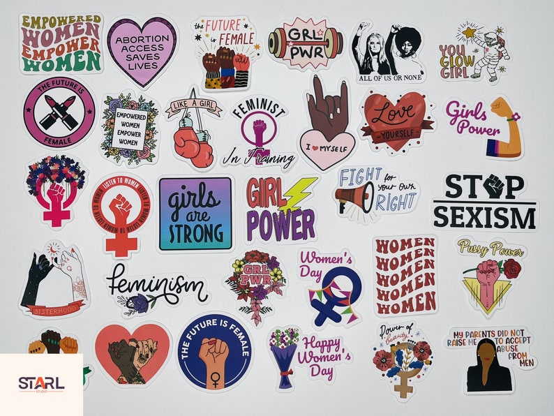 Feminist Stickers Pack, Girl Power Vinyl Stickers, Empower Women Decals ...
