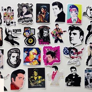 Elvis Stickers, the King Retro Music Stickers Pack, Vintage Rock Star ...