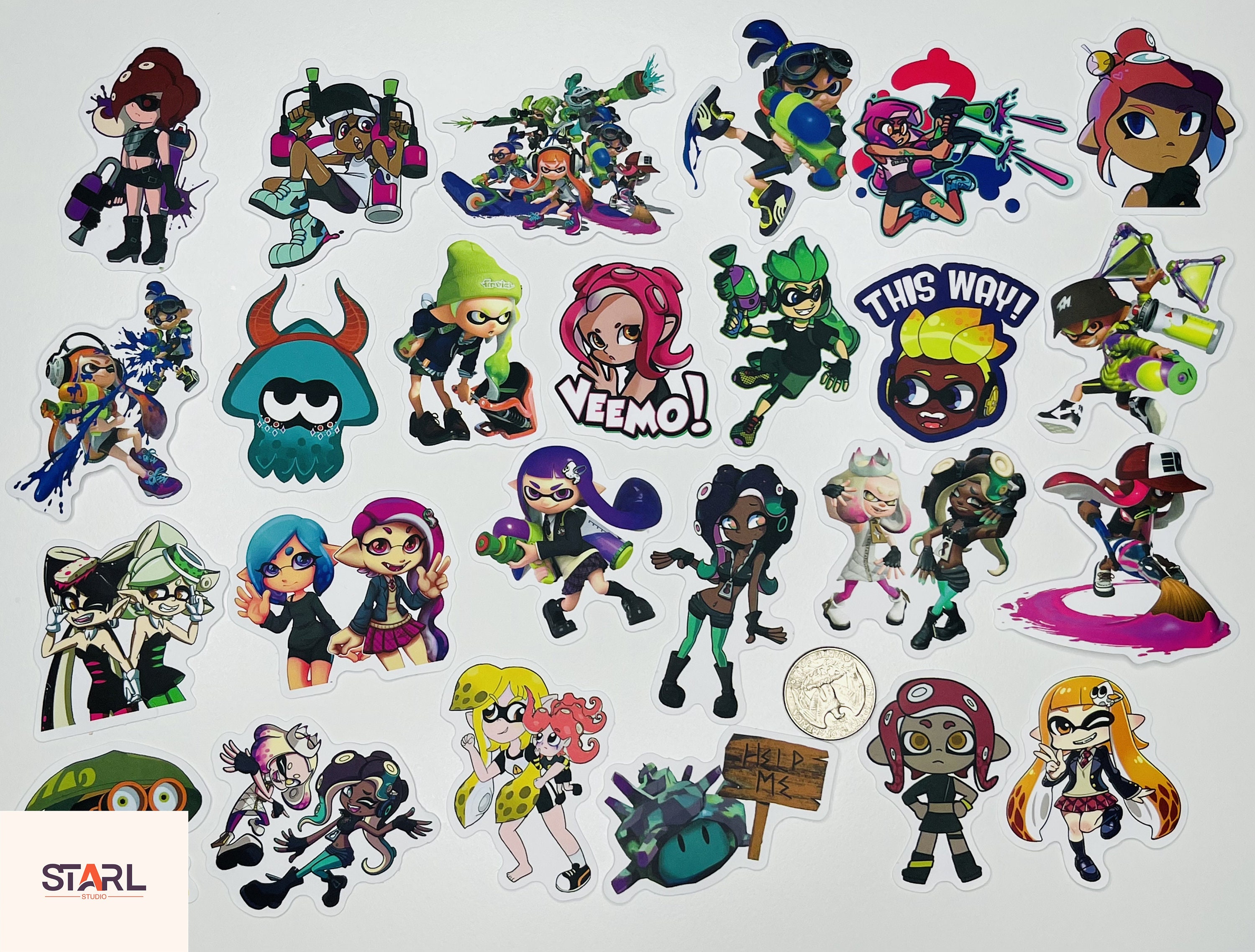 Splatoon Stickers Vinyl Stickers 10-50 Pcs Random Pack FREE - Etsy