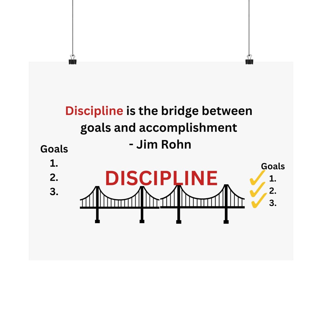 Jim Rohn Motivational Posters Discipline Poster Goals and ...