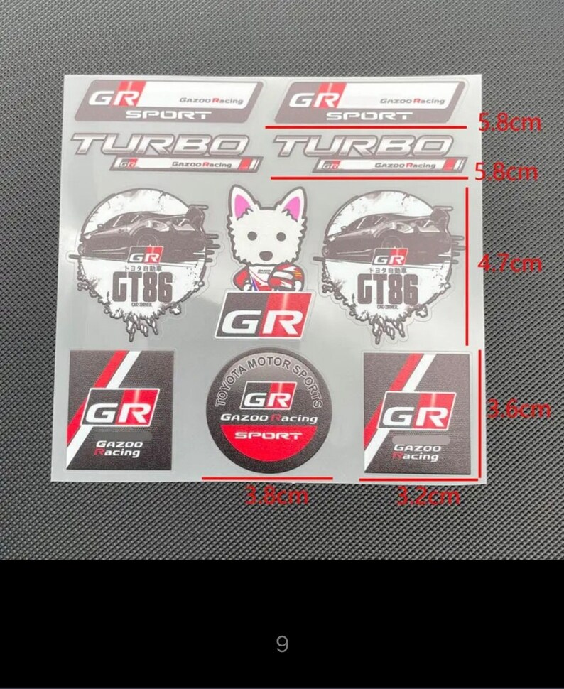 Toyota Gazoo GR Racing Stickers Decals Toyota 86 Supra Yaris - Etsy