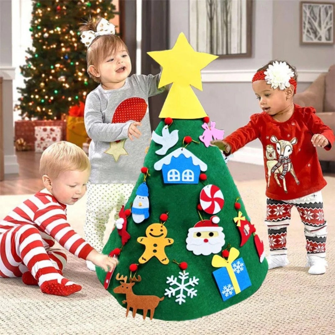 3D Felt Christmas Tree & Decorations for Toddlers - Etsy