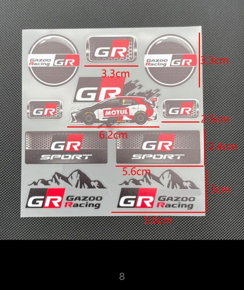 Toyota Gazoo GR Racing Stickers Decals Toyota 86 Supra Yaris - Etsy