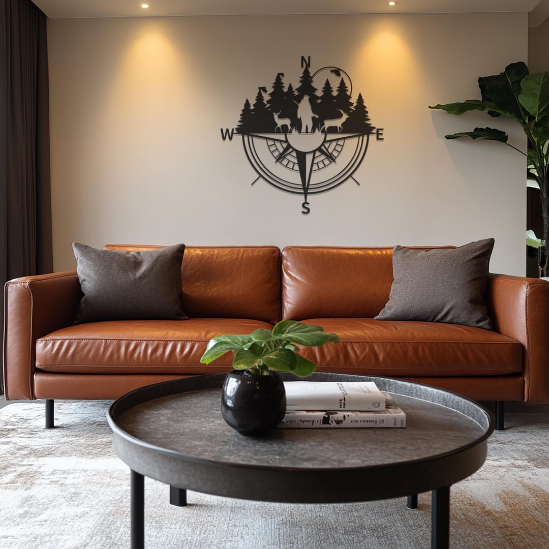 Metal Compass Sign, Compass Wall Art, Nature Decor, Adventure Gift ...