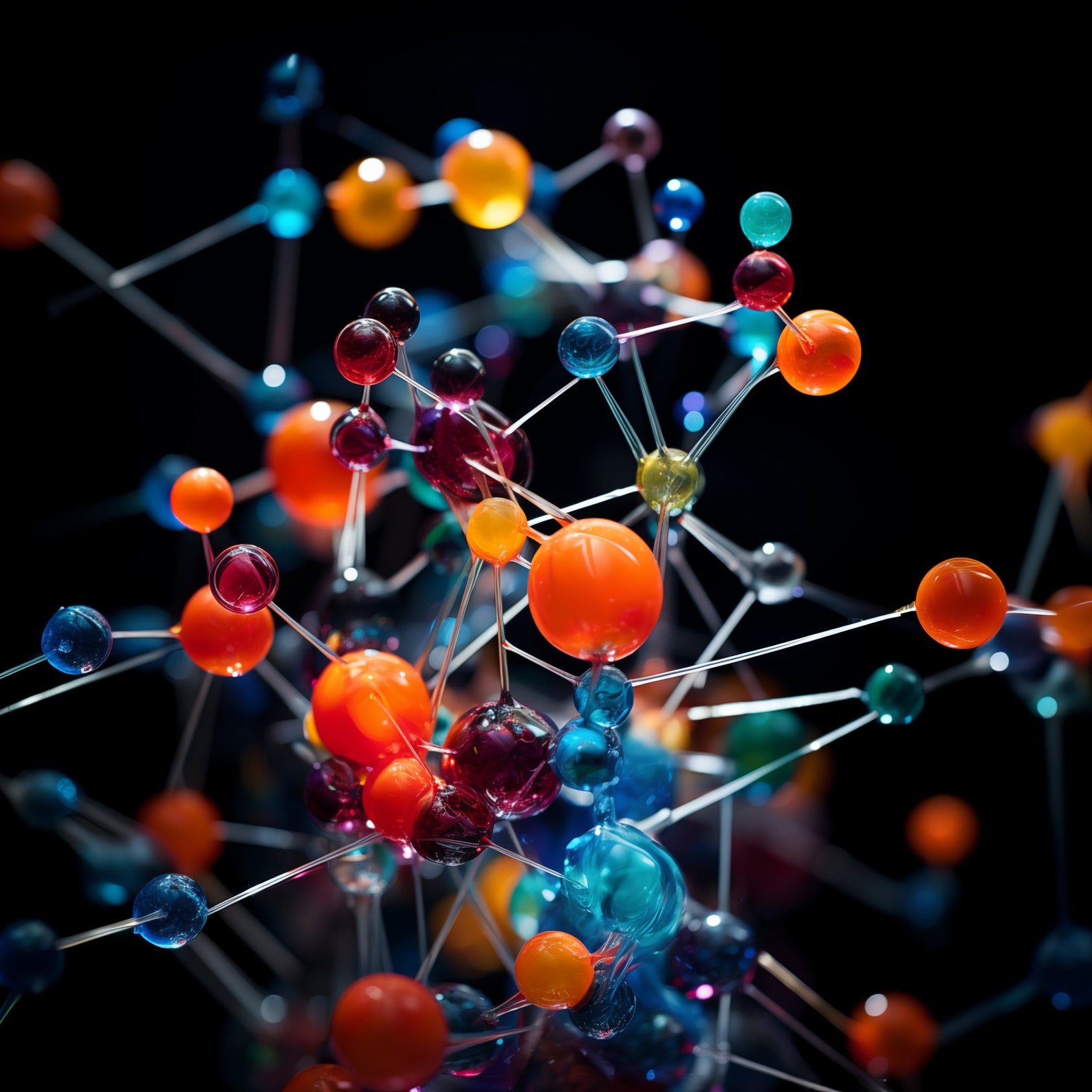 Colorful Molecular Structure Print: Chemistry Art (PNG Download) - Etsy