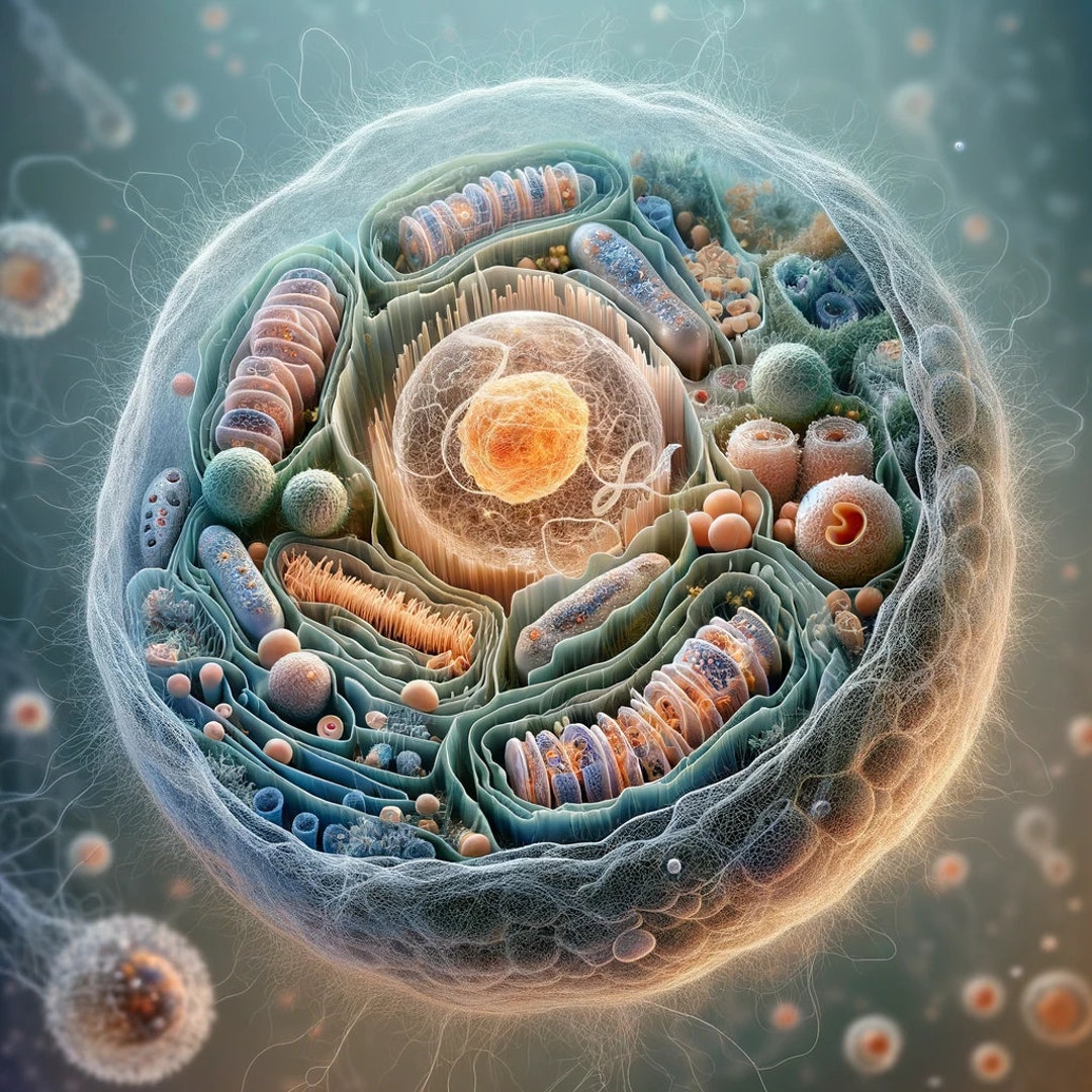 Cell Art Print: Microscopic Biology Painting (digital Download) - Etsy