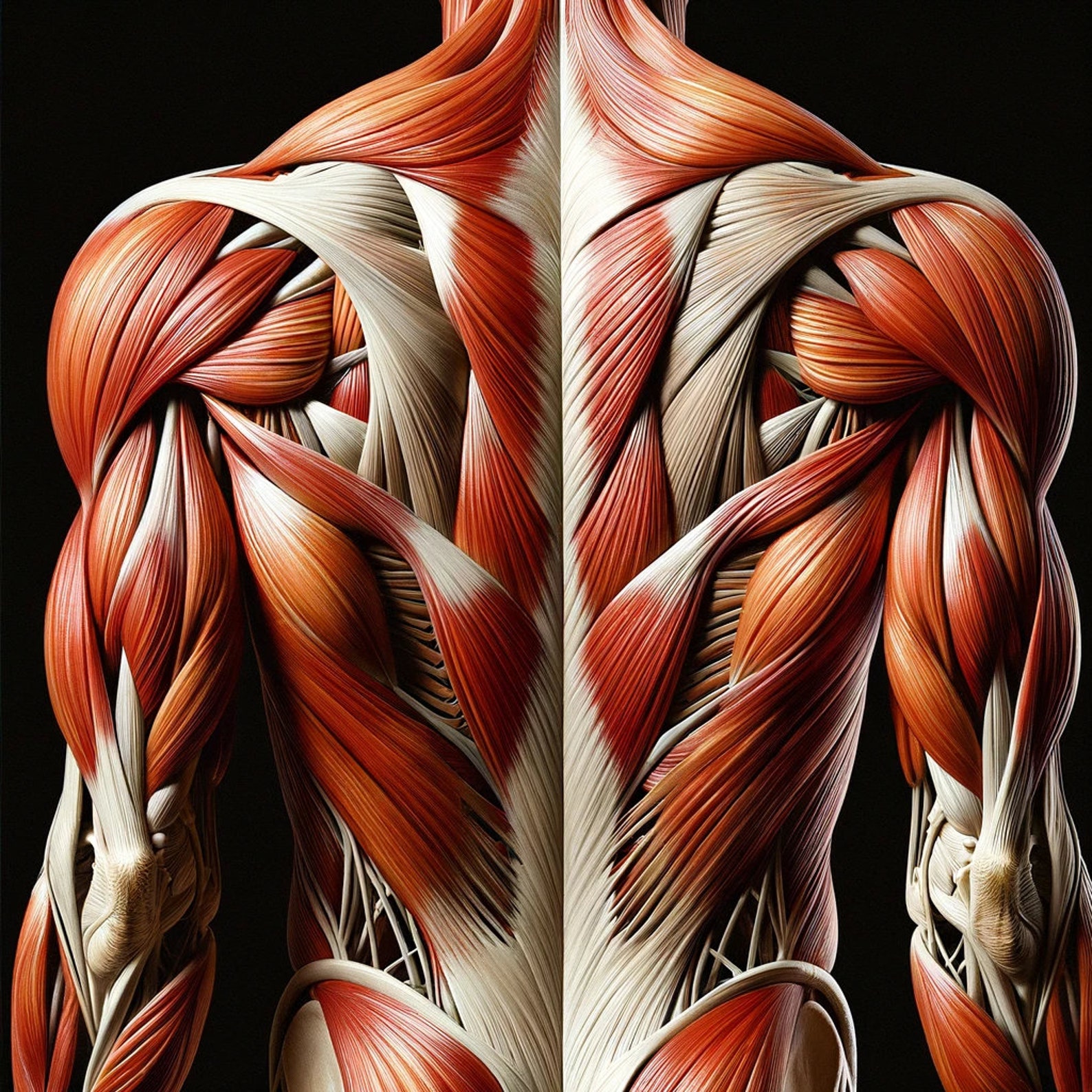 Muscular Anatomy Art: Hyperrealistic Muscle System Print (PNG Digital ...