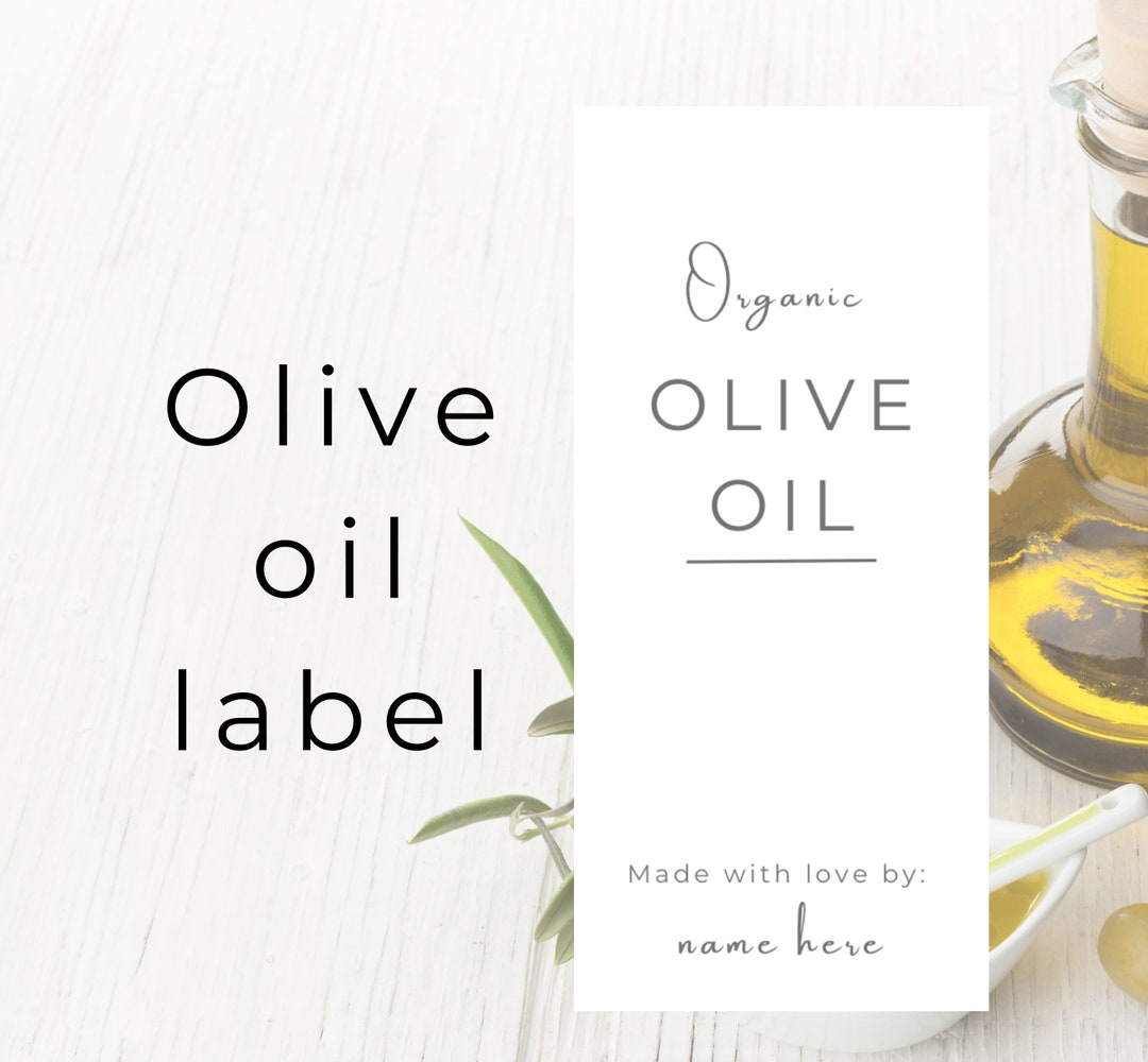 Olive Oil Label, Minimalist Oil Label, Oil Bottle Label, Kitchen Oil ...