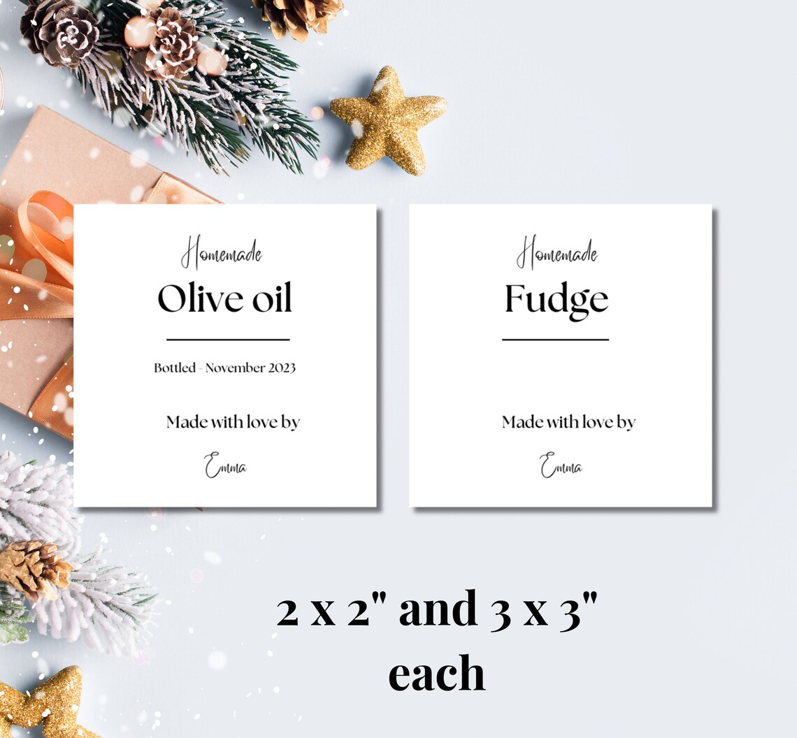 Homemade Christmas Gift Label Bundle, Christmas Label Template ...