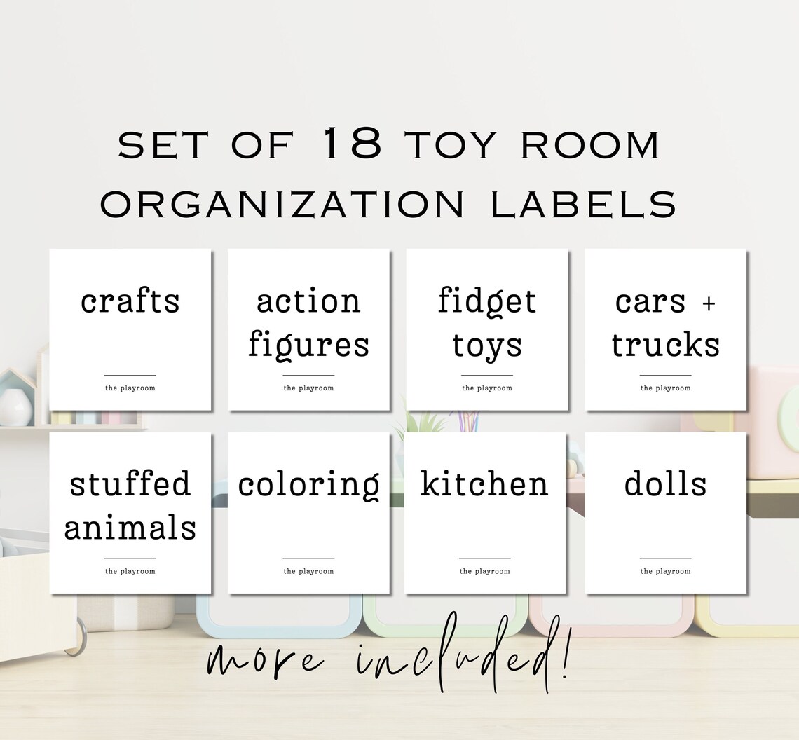 Toy Room Organization Labels, Playroom Organization Labels, Toy Box ...
