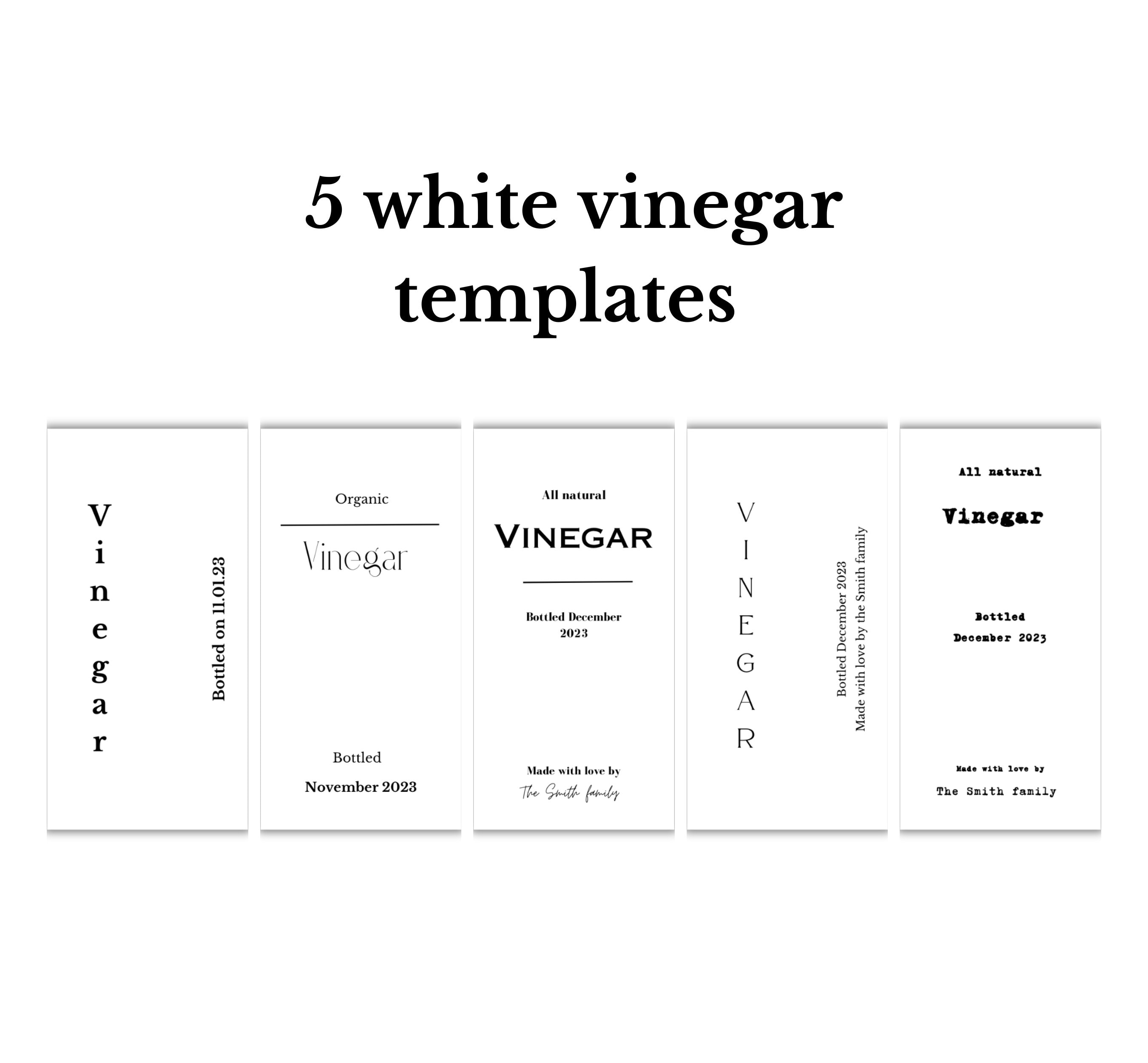 Oil and Vinegar Custom Labels, Minimalist Oil Label, Oil-vinegar Bottle ...