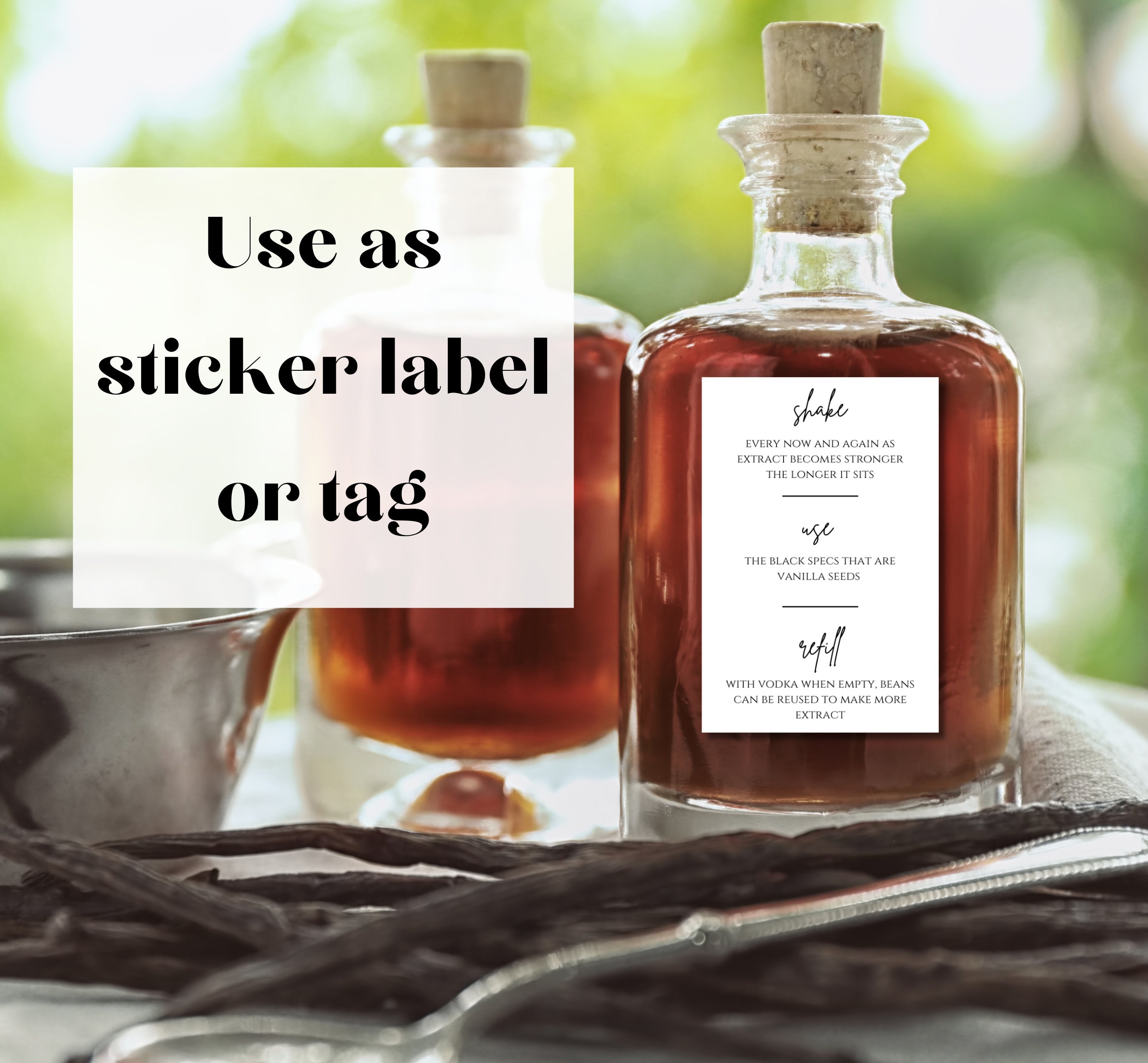 Vanilla Extract Instruction Label, Homemade Vanilla Extract Labels ...