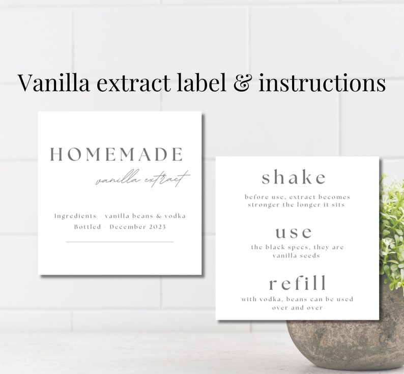 Vanilla Extract Editable Labels, Homemade Vanilla Extract Labels ...