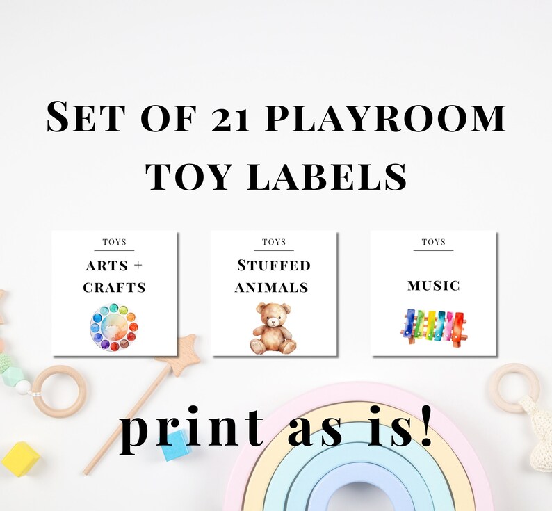 Playroom Toy Labels, Toy Storage Labels, Kids Toy Storage, Decluttering ...