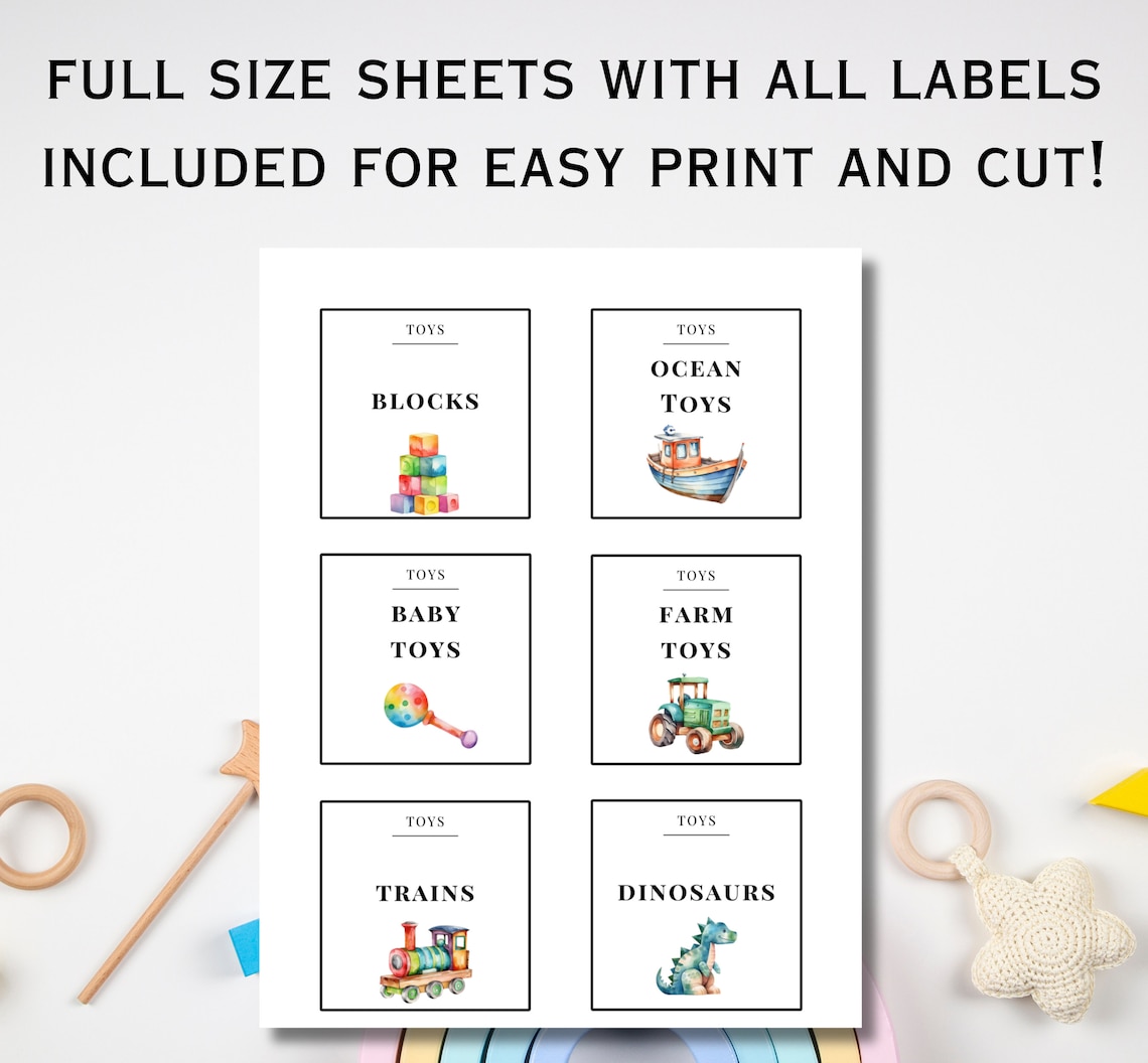 Playroom Toy Labels, Toy Storage Labels, Kids Toy Storage, Decluttering ...