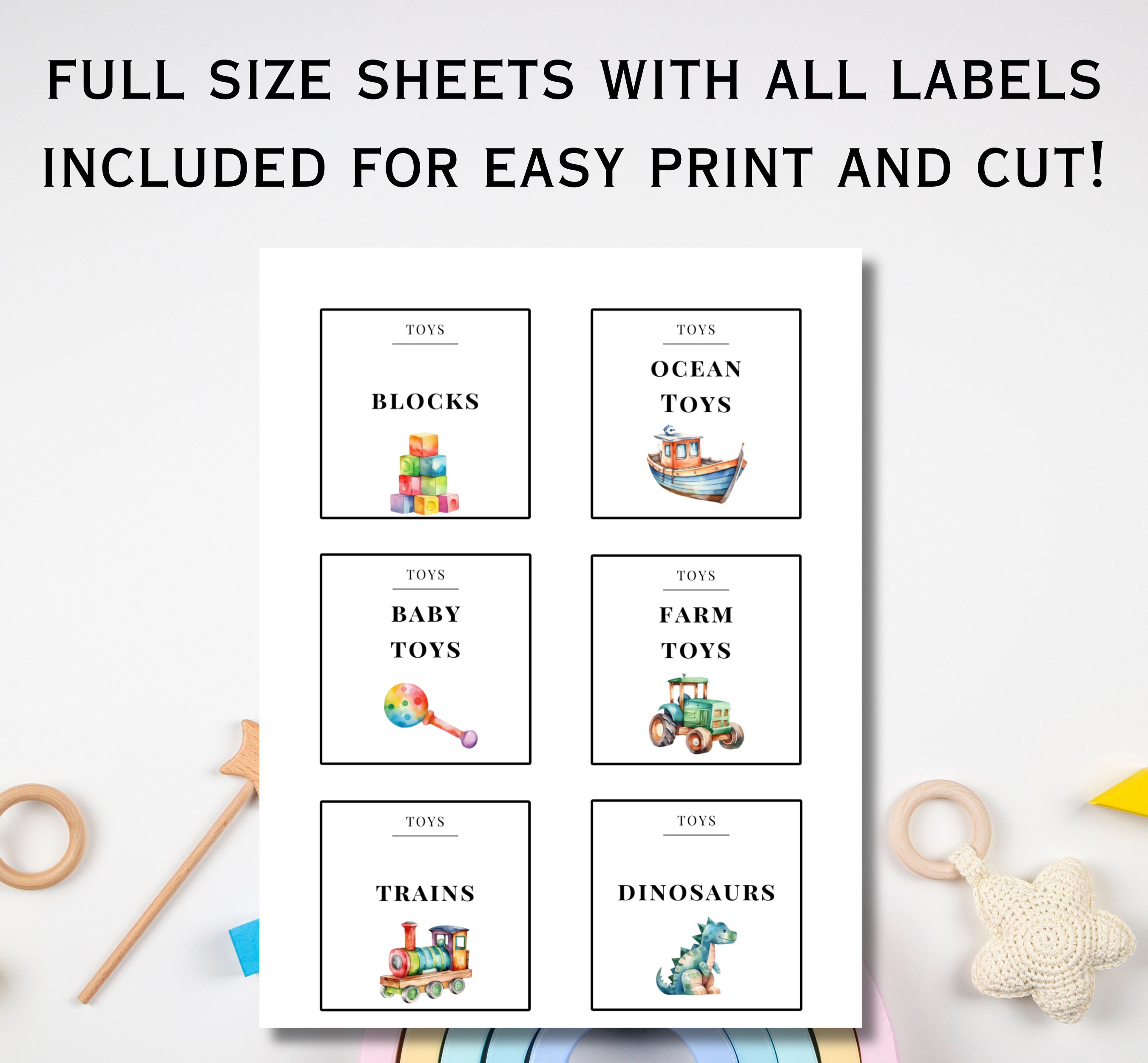 Playroom Toy Labels, Toy Storage Labels, Kids Toy Storage, Decluttering ...