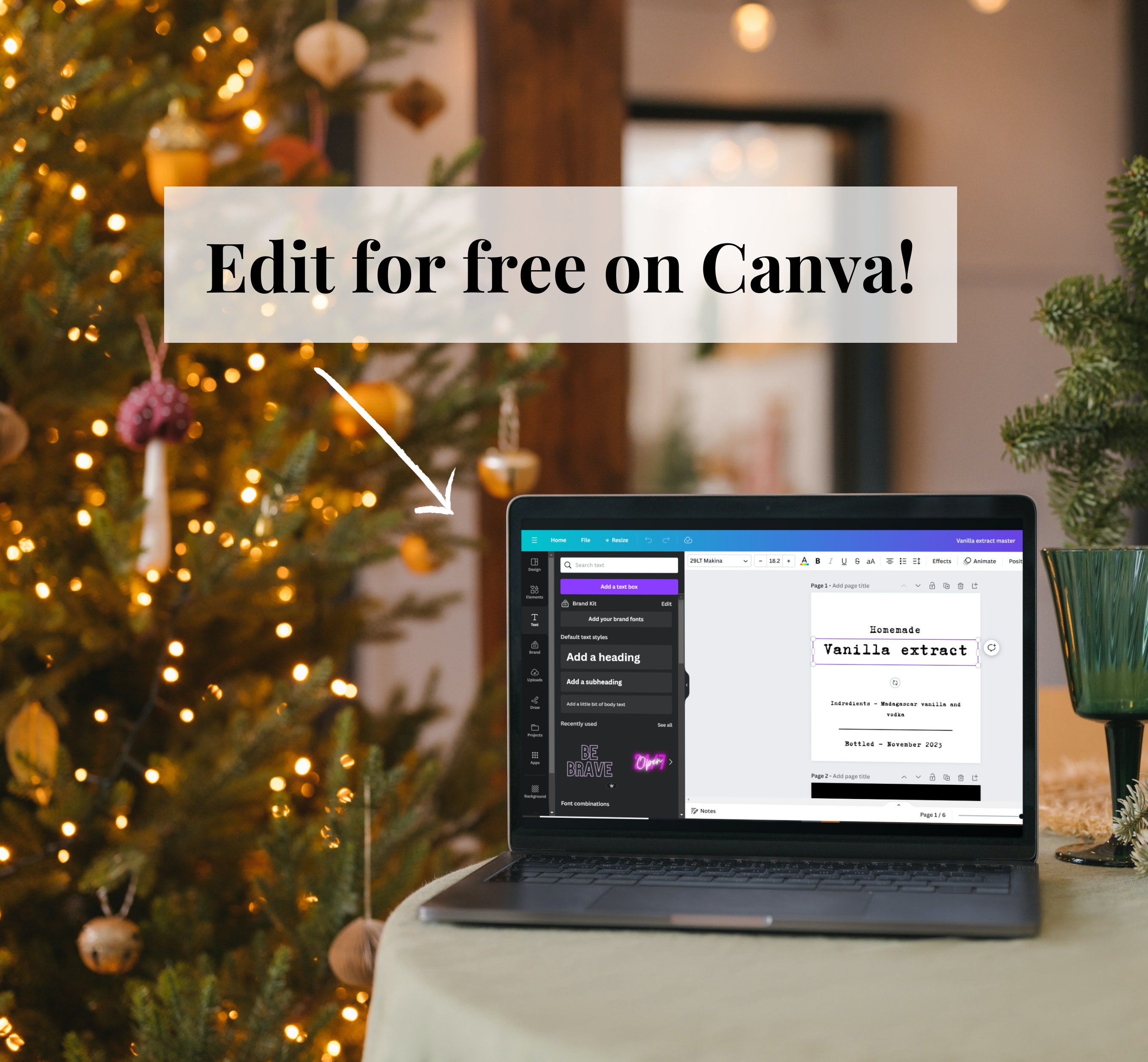 Editable Cookie Labels, Personal Gift Tags, Modern Labels, Homemade ...