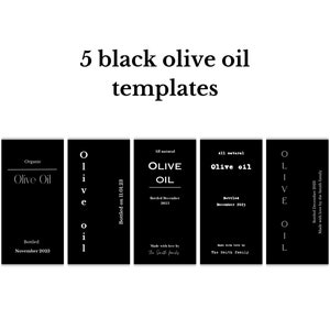 Oil and Vinegar Custom Labels, Minimalist Oil Label, Oil-vinegar Bottle ...