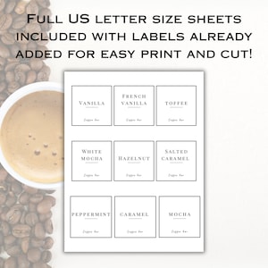 Coffee Syrup Bottle Labels, Personal Bottle Label, Coffee Bar ...