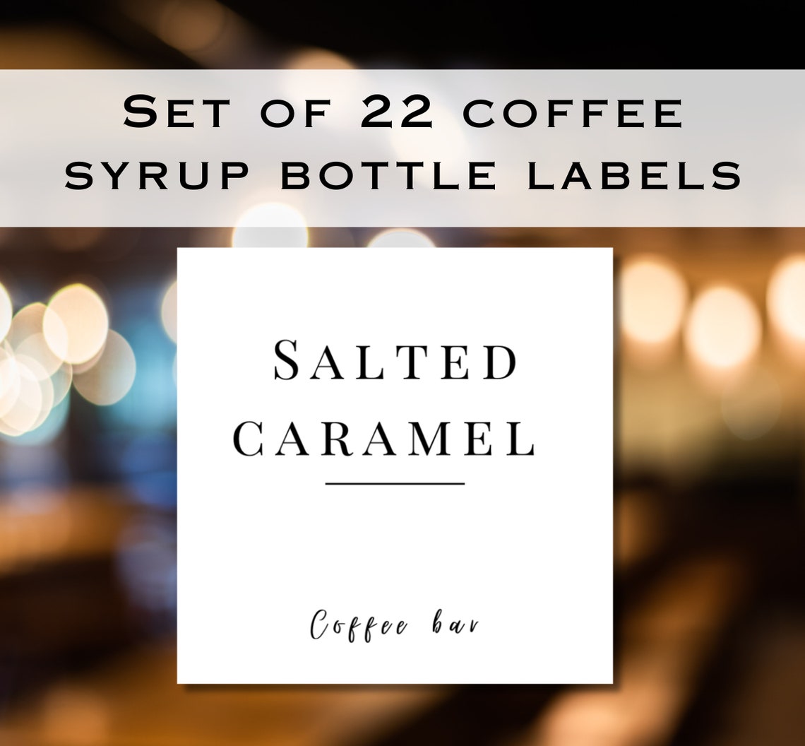 Coffee Syrup Bottle Labels, Personal Bottle Label, Coffee Bar ...