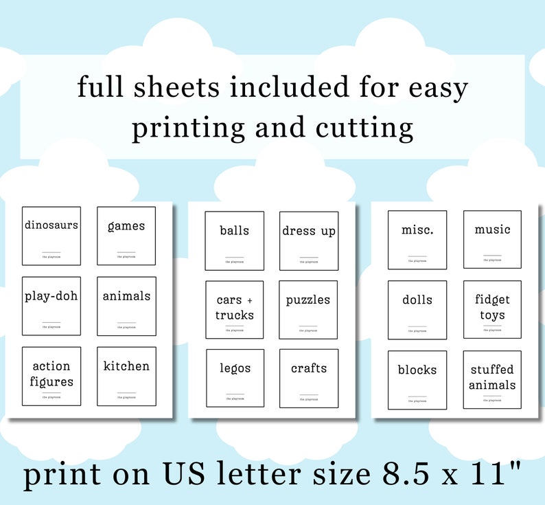 Toy Room Organization Labels, Playroom Organization Labels, Toy Box ...