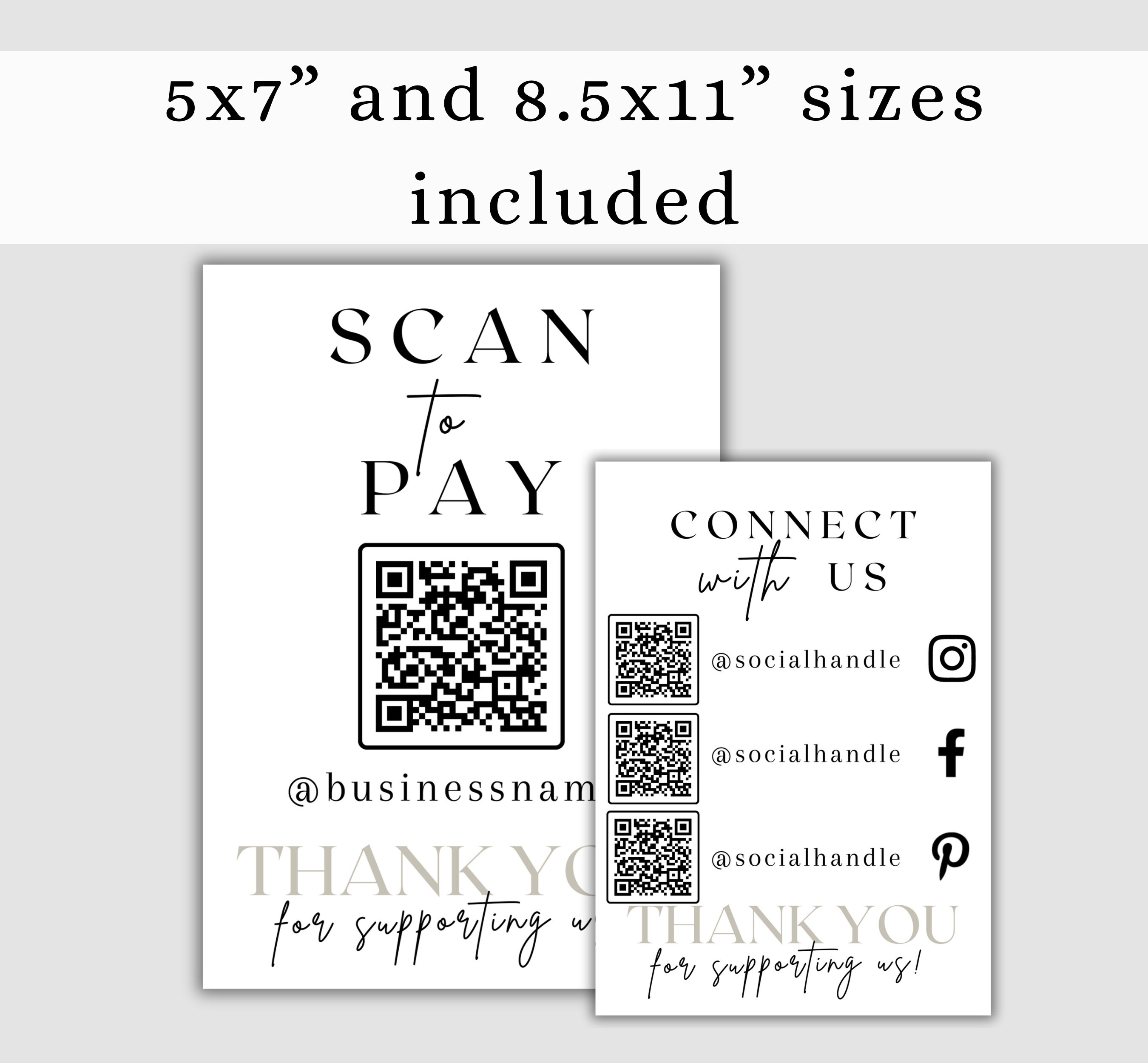Scan to Pay | Customer QR Codes | Scan-to-pay | Small Business Bundle ...