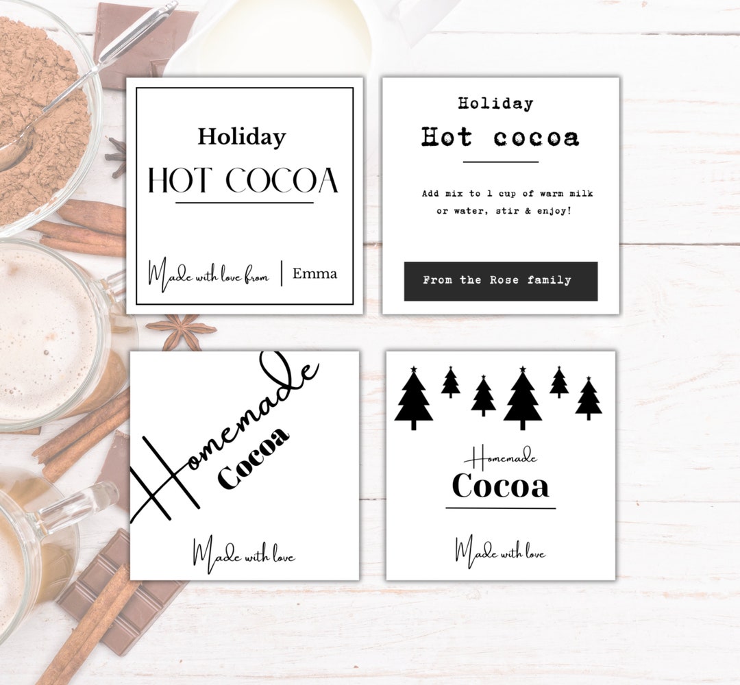 Homemade Hot Cocoa Gift Custom Label, Cocoa, Instant Download, Homemade ...