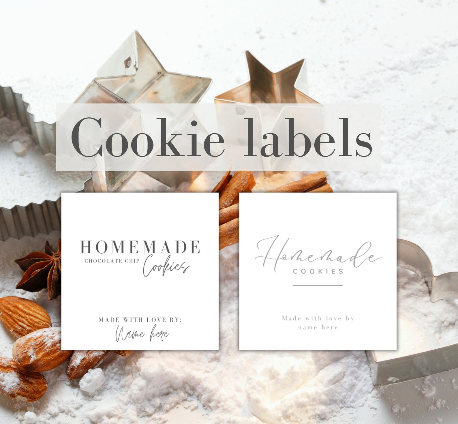 Editable Cookie Labels, Personal Gift Tags, Modern Labels, Homemade ...