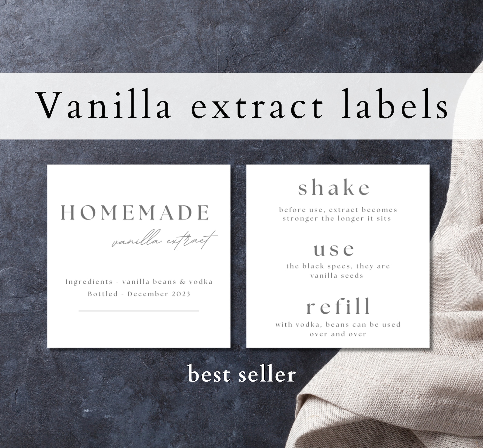 Vanilla Extract Editable Labels, Homemade Vanilla Extract Labels ...