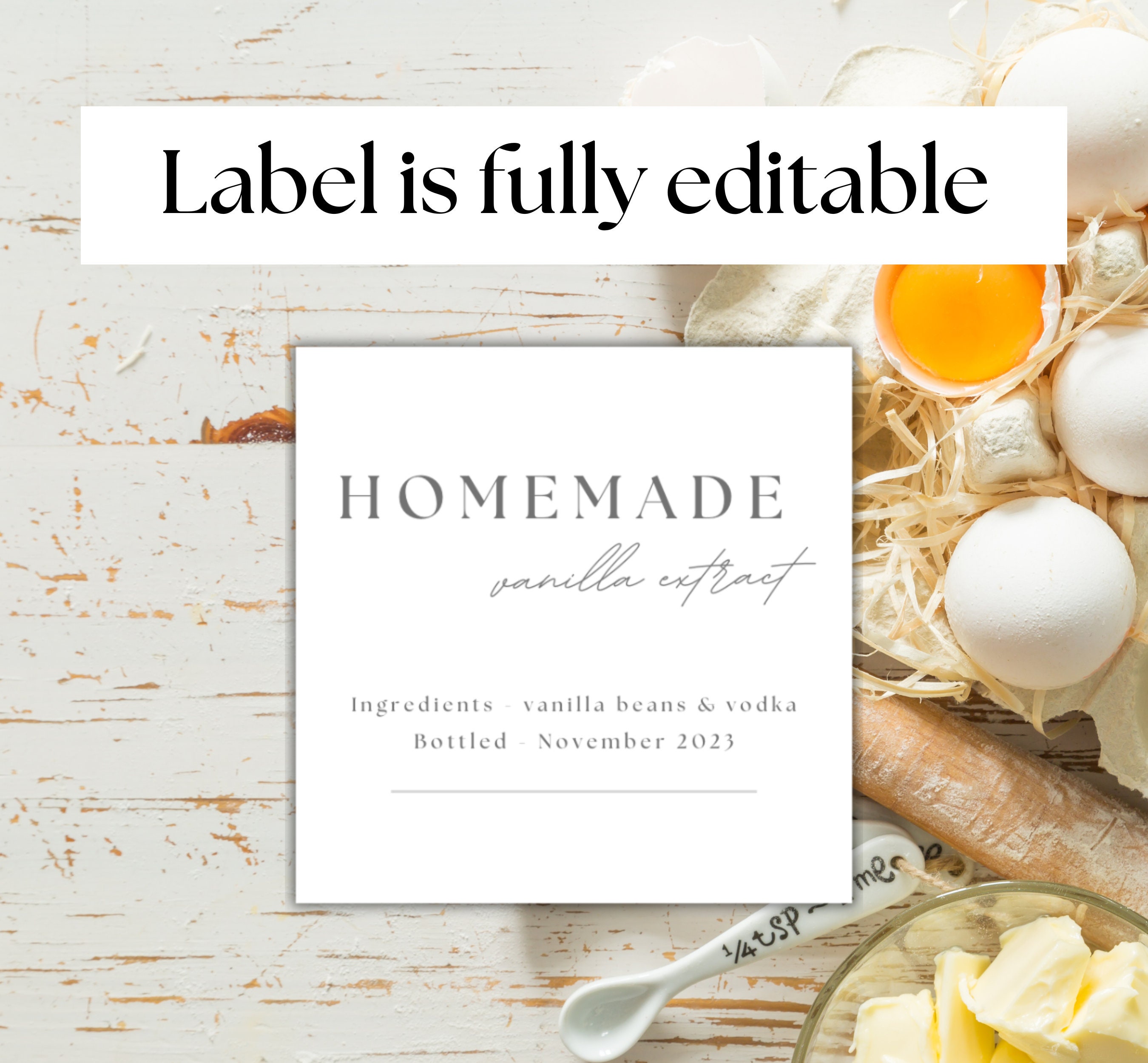Vanilla Extract Editable Labels, Homemade Vanilla Extract Labels ...