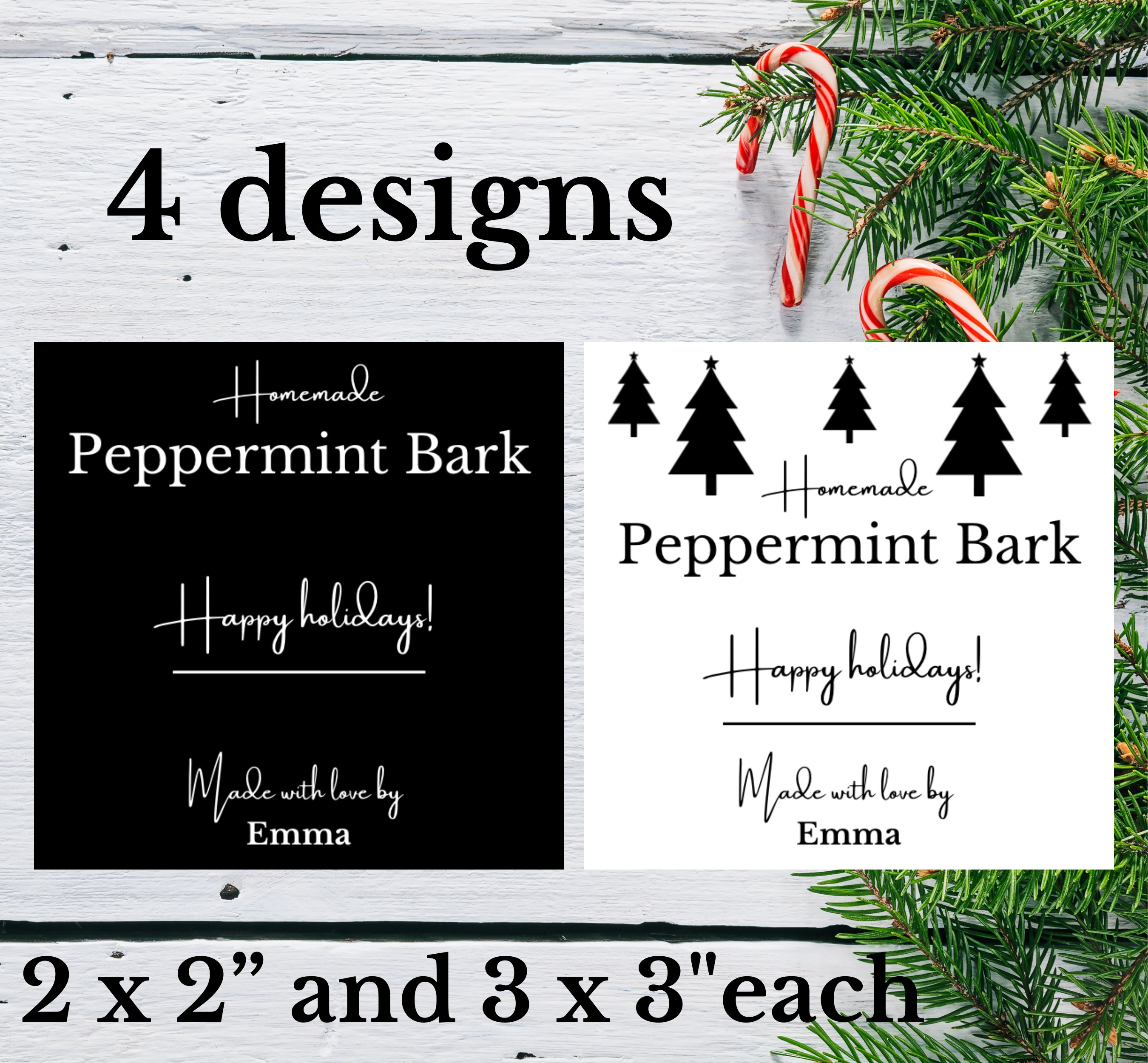 Peppermint Bark Label, Christmas Label Template, Homemade Label ...
