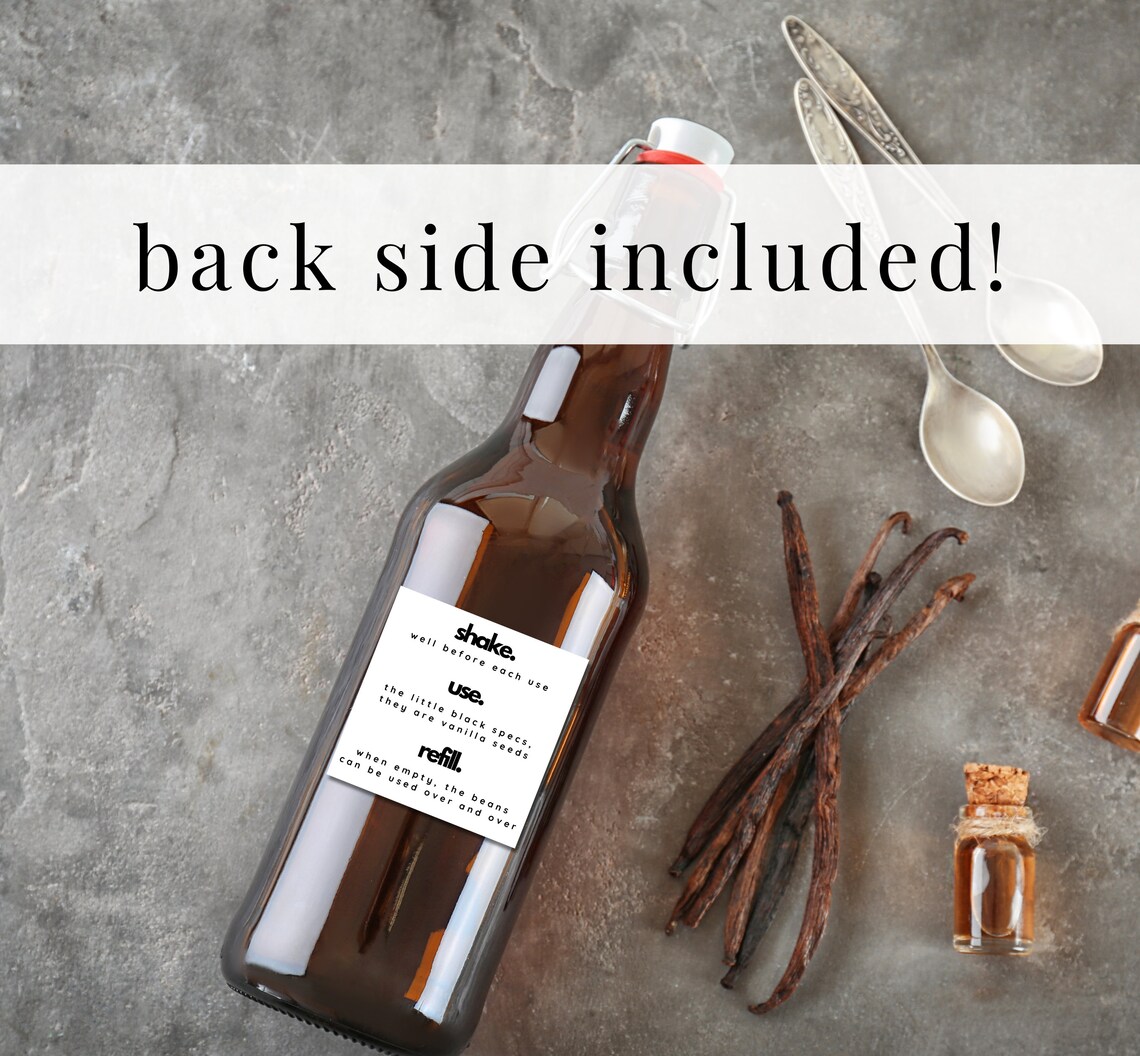 Vanilla Extract Editable Label Template, Minimalist Pantry Jar (digital ...