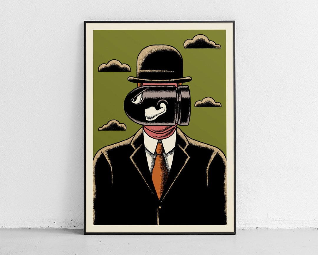 Pump Bowler Poster, a Print That Reimagines Magritte's Iconic Image, a ...