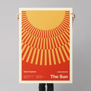 Sun Poster, Minimalist and Modern Sun Print, Art Print, Solar System ...