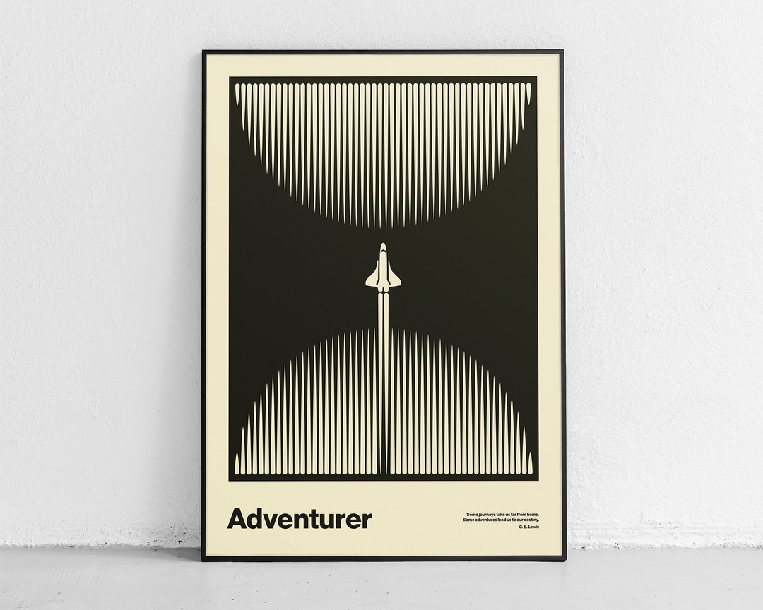 Adventurer Poster, A Minimalist Poster of Space Shuttle Launch, A ...