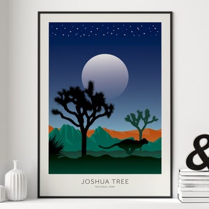 Joshua Tree Print, Mid-century Travel Poster, Abstract Travel Poster ...