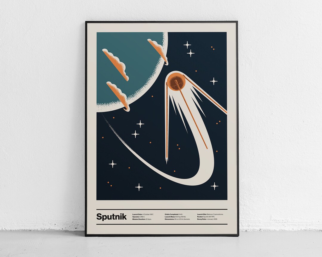 Sputnik Inspired Poster, A Contemporary Print That Inspires Curiosity ...