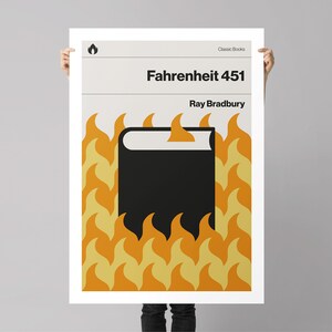 Fahrenheit 451 Poster, A Minimalist Poster Inspired by by the Famous ...