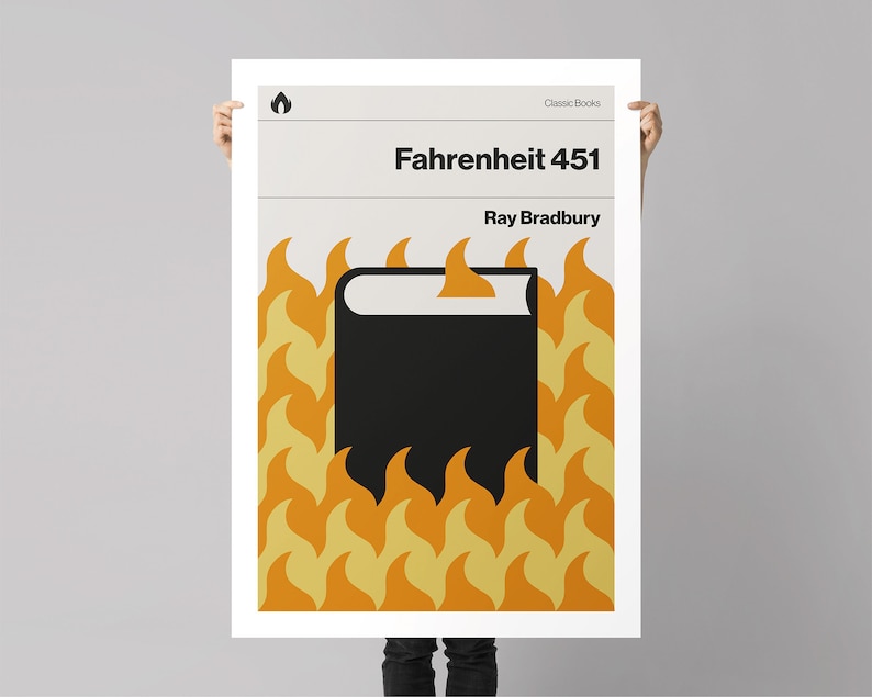 Fahrenheit 451 Poster, A Minimalist Poster Inspired by by the Famous ...