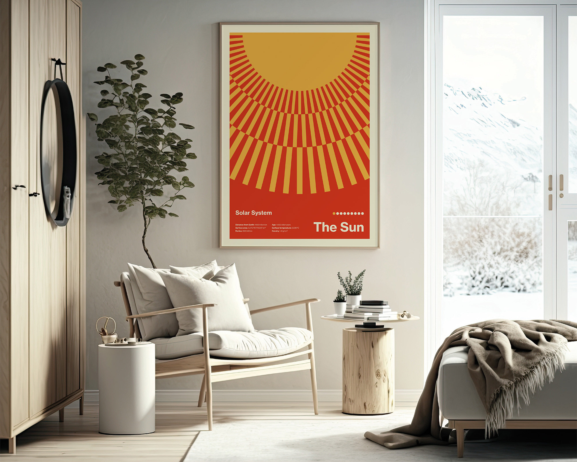 Sun Poster, Minimalist and Modern Sun Print, Art Print, Solar System ...