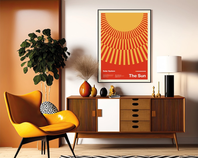 Solar Radiance Print, A Minimalist Poster of the Sun, Art Print, Solar ...