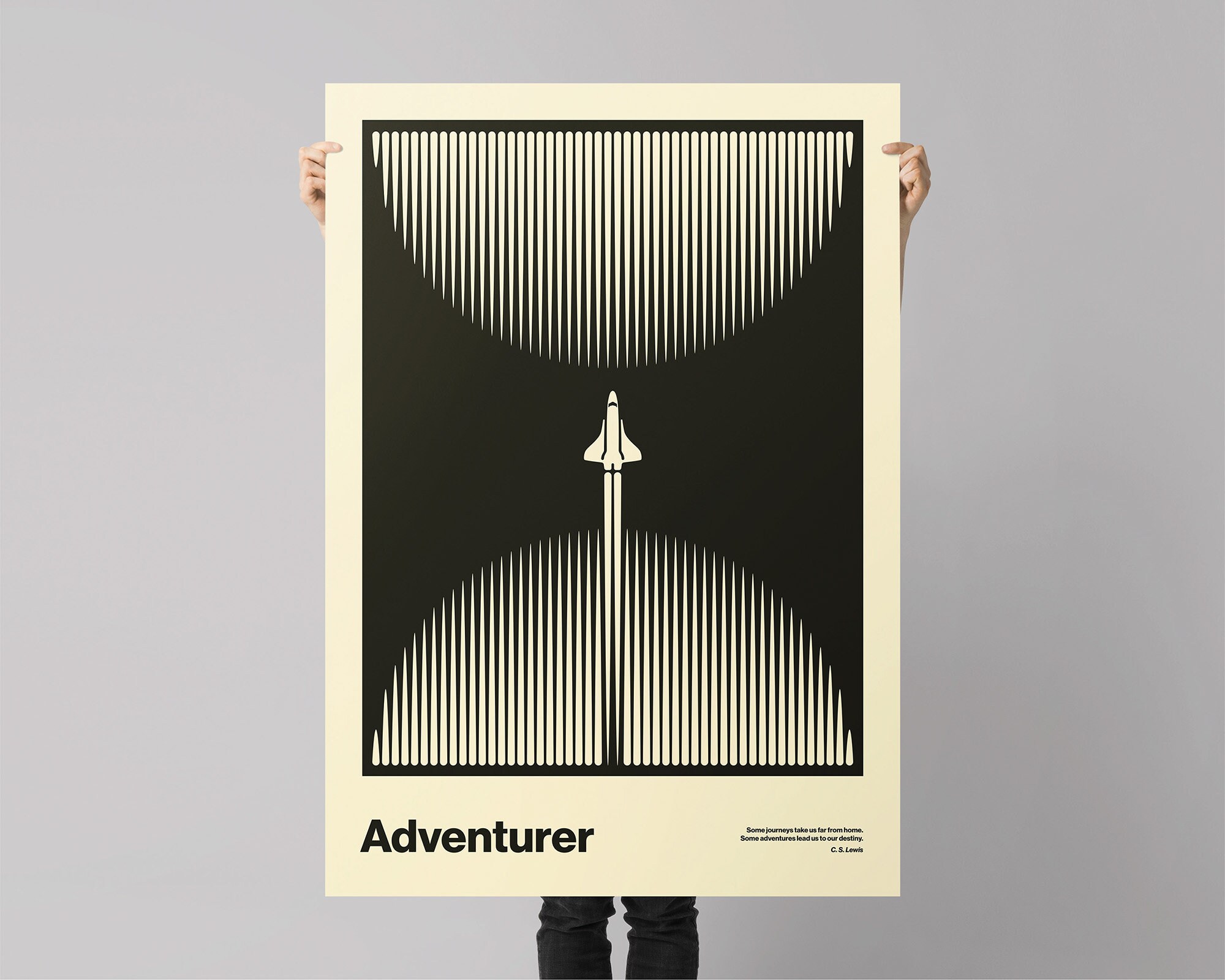 Adventurer Poster, A Minimalist Poster of Space Shuttle Launch, A ...